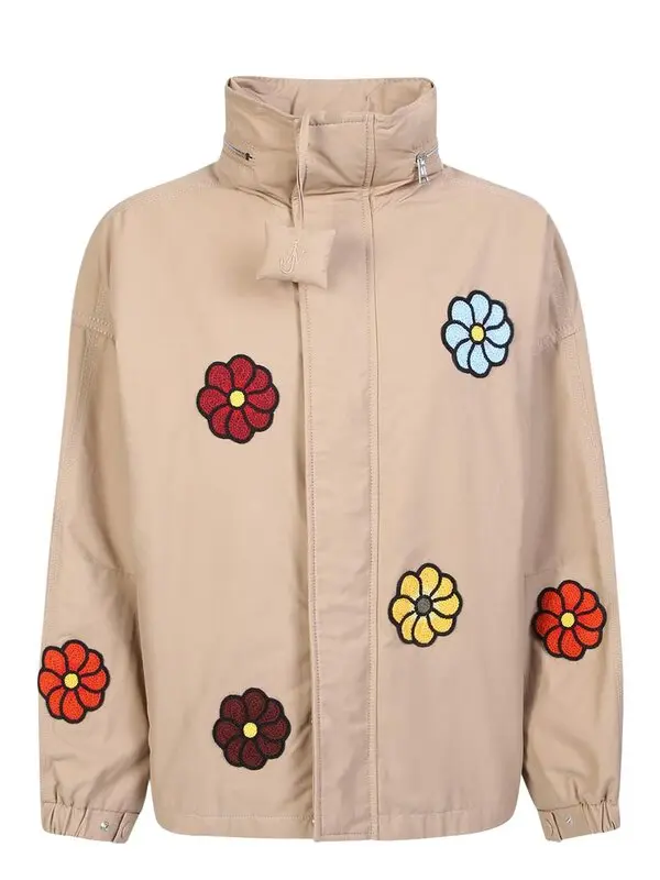 Moncler Delamont Jacket With Macramé Embroidery - Beige