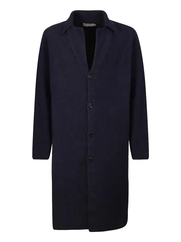 ORIGINAL VINTAGE Long Wool Knit Coat - Blue