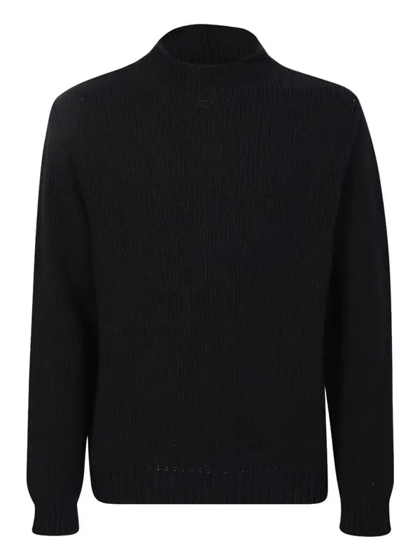 ORIGINAL VINTAGE Rib-knit Turtleneck Sweater - Black