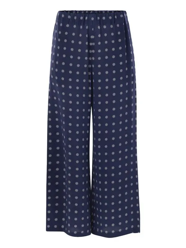 Max Mara Eusebio Silk Twill Trousers - Blue