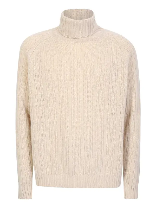 ORIGINAL VINTAGE Wool And Cashmere Blend Turtleneck Sweater - White