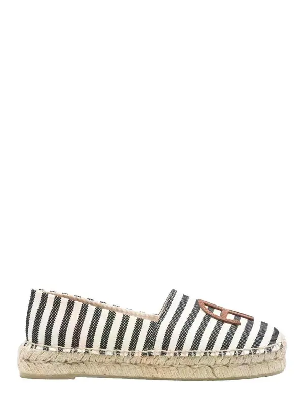 ANINE BING Paloma Striped Espadrilles - Black