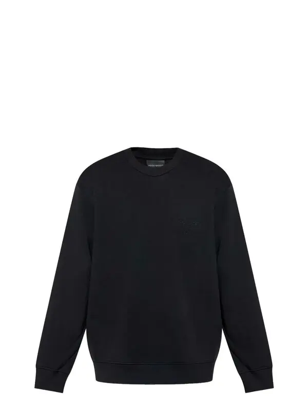 Emporio Armani Embroidered Logo Sweatshirt - Black