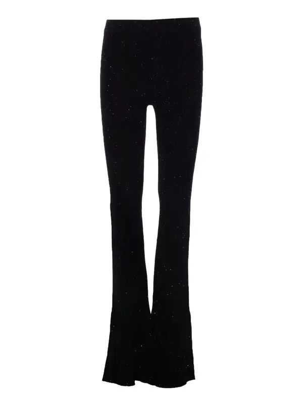 Pinko Crystal-embellished Flared Trousers - Black