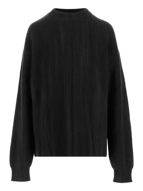 JIL SANDER Ribbed Crewneck Sweater - Black