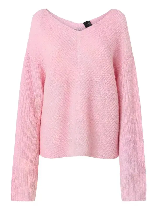 Pinko V-neck Ribbed Knit Sweater - Pink