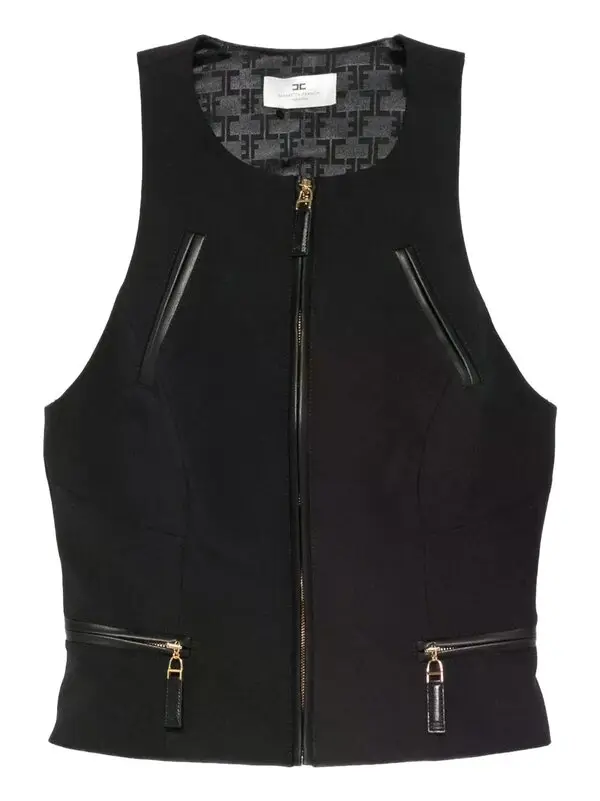 Elisabetta Franchi Zip-front Tank Top - Black