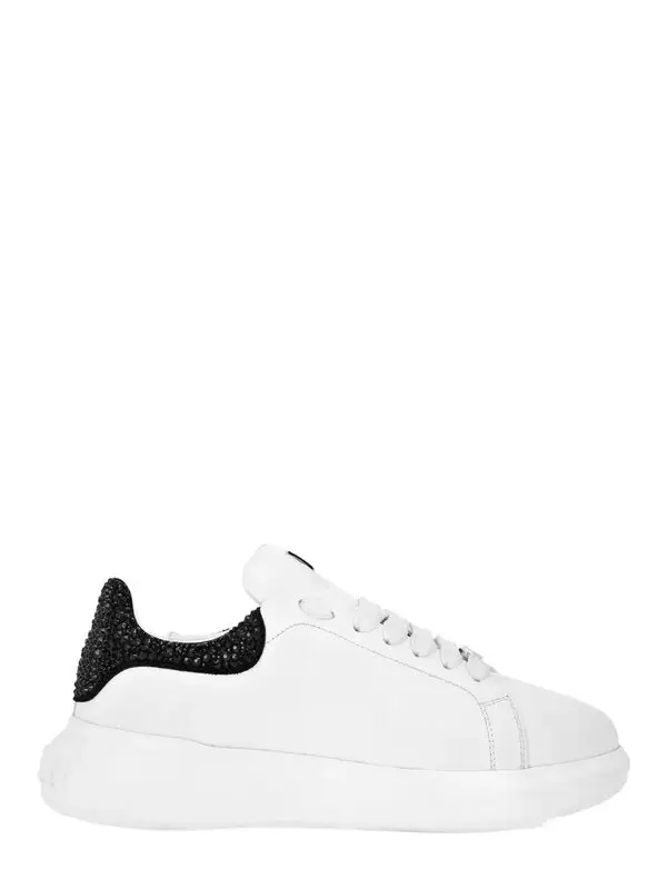 Philipp Plein Strass Crystal-embellished Platform Sneakers - White