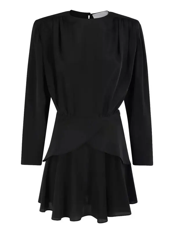 Erika Cavallini Mini Dress With Tiered Skirt - Black