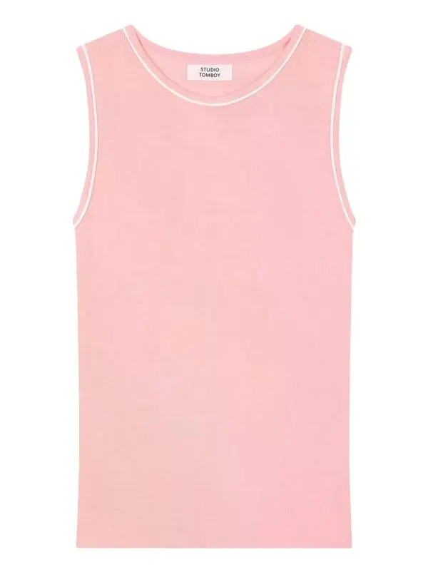 STUDIO TOMBOY Ribbed-trim Knitted Tank Top - Pink