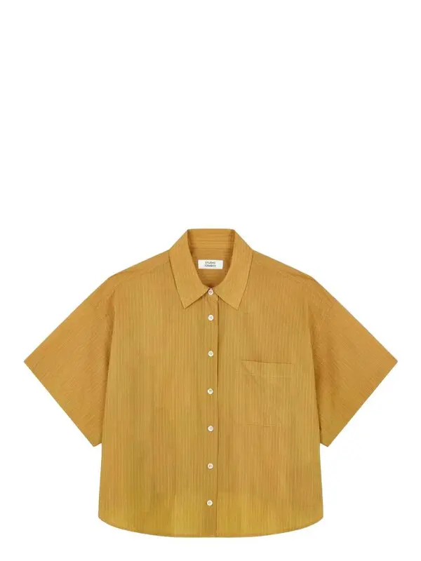 STUDIO TOMBOY Elasticated-back Striped Shirt - Yellow