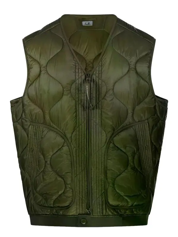 C.P. COMPANY Quilted Zip-up Vest - Green