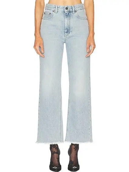 Valentino Garavani Frayed Hem Straight Leg Jeans - Blu