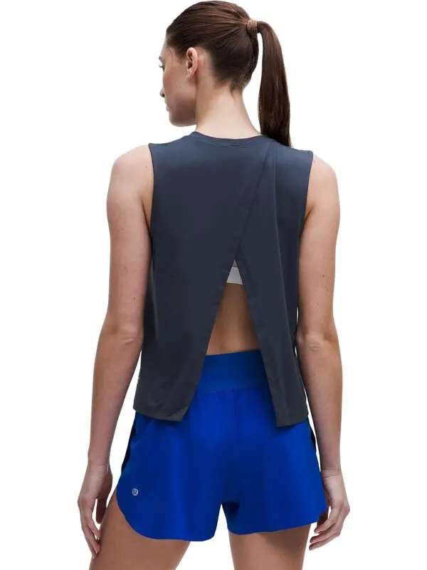 Lululemon Pace Crush Cross-back Graphic Tank Top - Club Blue