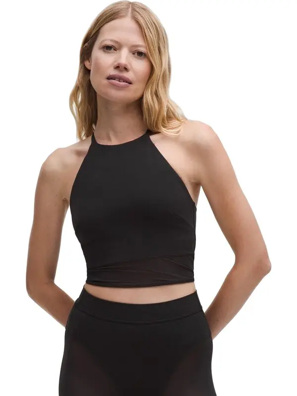 Lululemon Nulu High-neck Mesh-hem Tank Top - Black