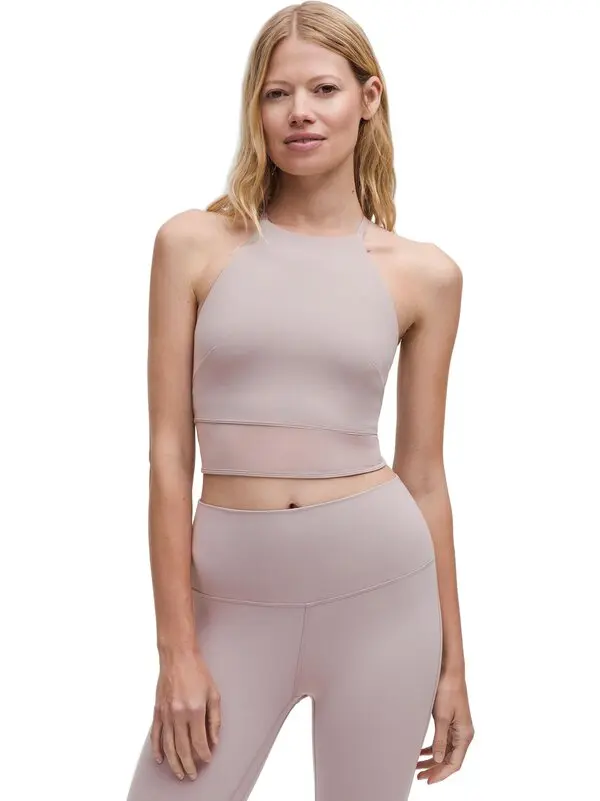 Lululemon Nulu High-neck Mesh-hem Tank Top - Mauve Grey