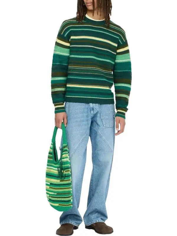 JW Anderson Wool Striped Sweater - Green