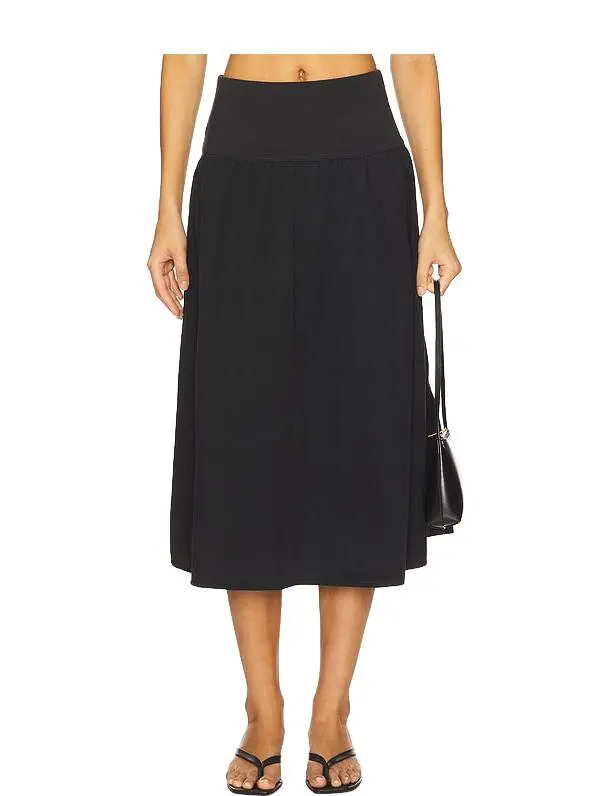 NATION LOS ANGELES Ava Midi Skirt - Jet Black
