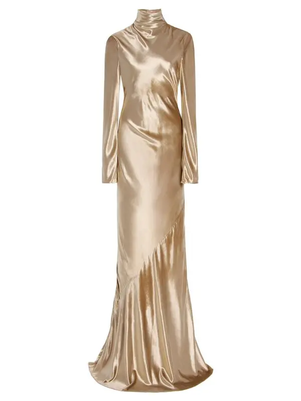 Adam Lippes Caliste Velvet Maxi Dress - Metallic