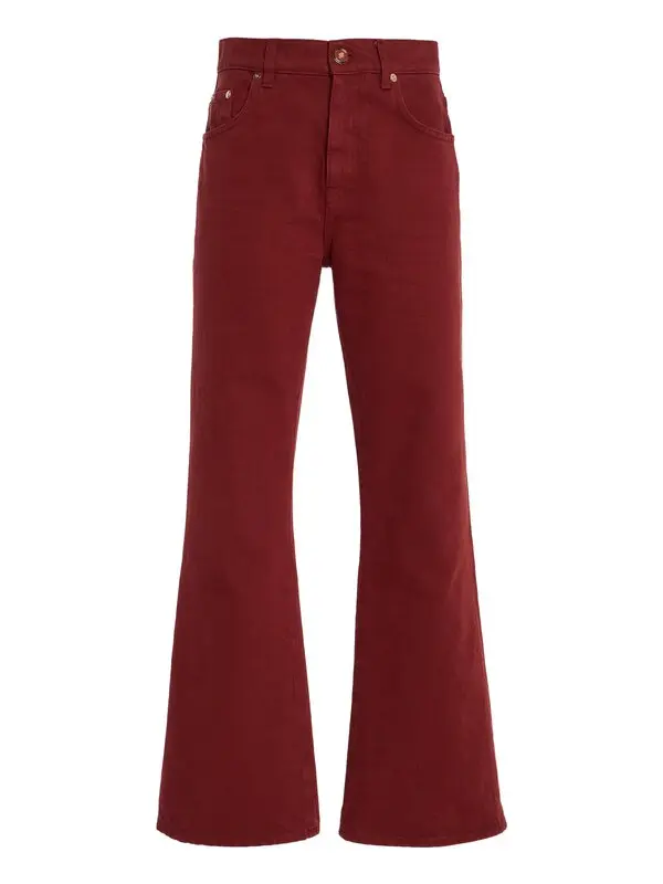 Gabriela Hearst Ezra Cropped Bootcut Jeans - Burgundy