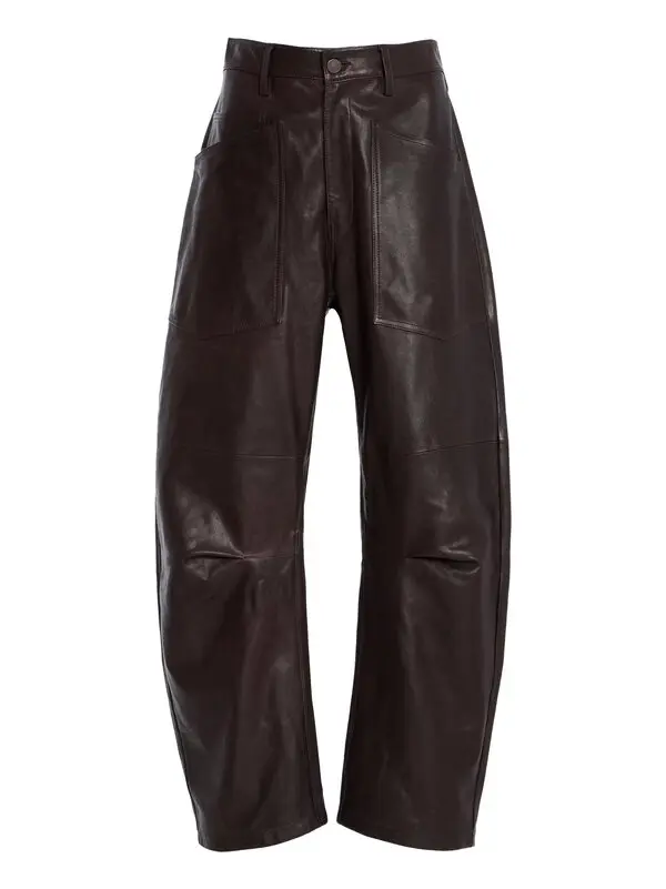NILI LOTAN Shon Leather Trousers - Brown