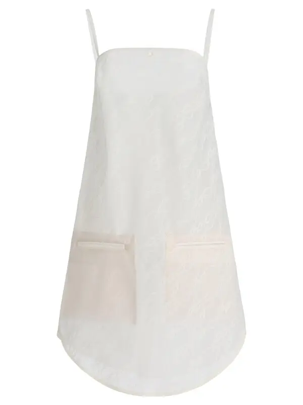 COURREGES Circle Lace Slip Dress - White