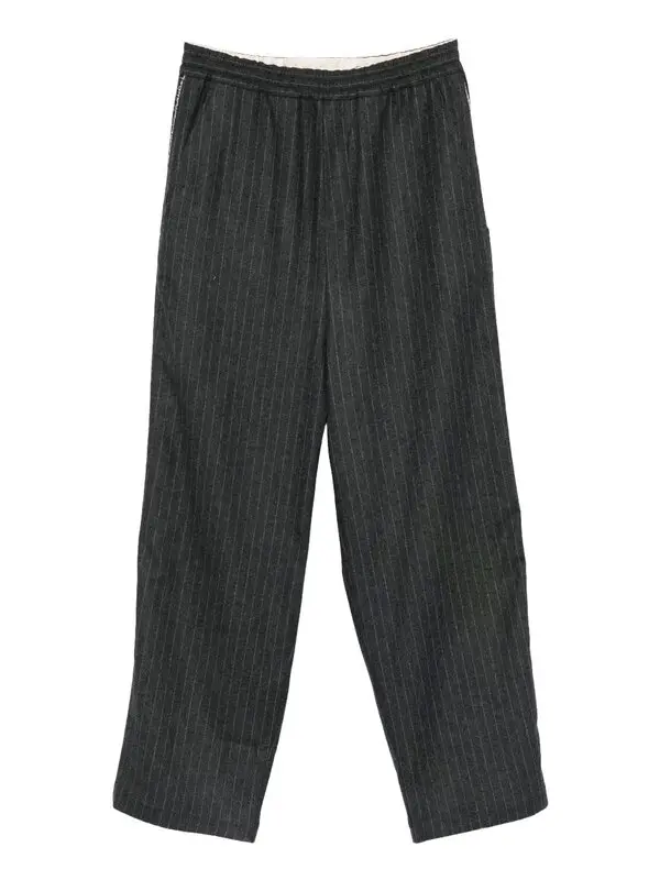 Isabel Benenato Pinstripe Elasticated-waist Trousers - Grey