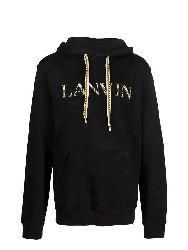 LANVIN Embroidered-logo Hoodie - Black