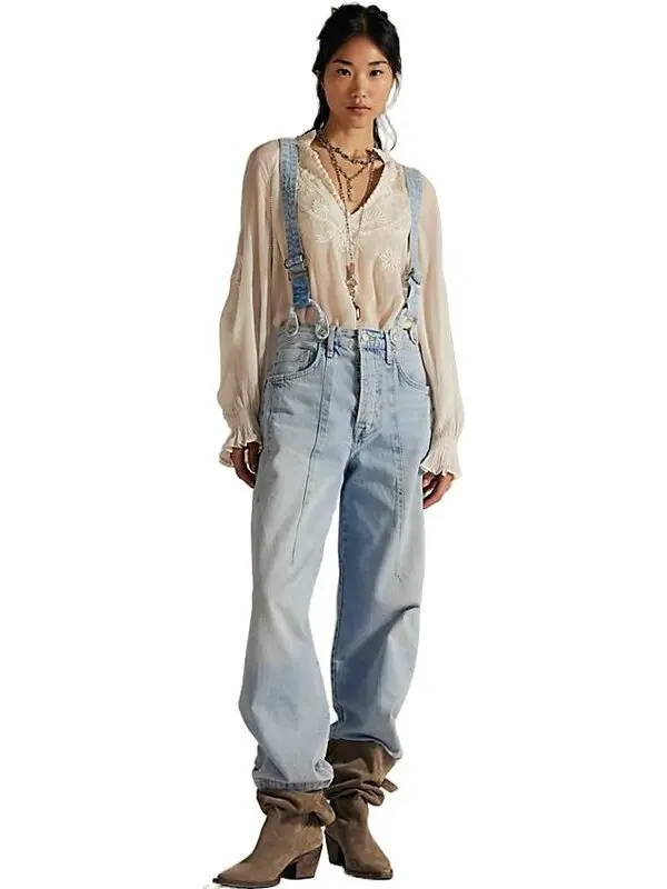 Free People We The Free Berkley Suspender Jeans - Homecoming