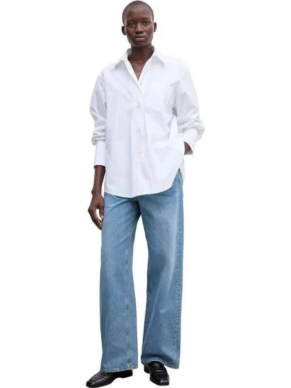 HOUSE OF DAGMAR Asymmetric Collar Shirt - White