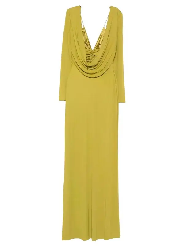Elisabetta Franchi Cowl-neck Long Dress - Green
