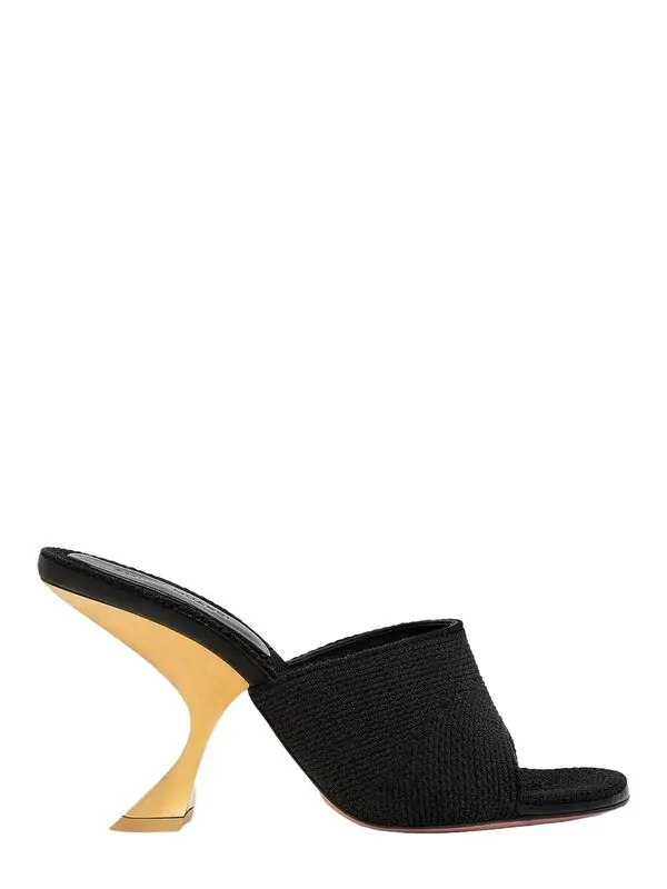 Amina Muaddi 90mm Taylor Textured Mules - Black