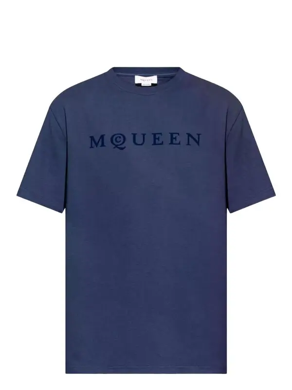 Alexander McQueen Logo-detailed Cotton T-shirt - Blue