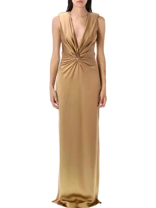 TOM FORD Twist-neck Sleeveless Gown - Brown
