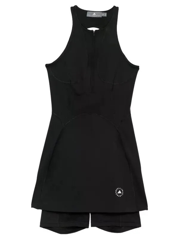 Adidas By Stella McCartney Zip-front Panelled Dress - Black