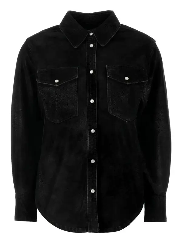 MARANT ETOILE Delcia Flap-pocket Shirt - Black