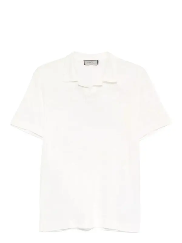 Canali Short-sleeved Polo Shirt - White