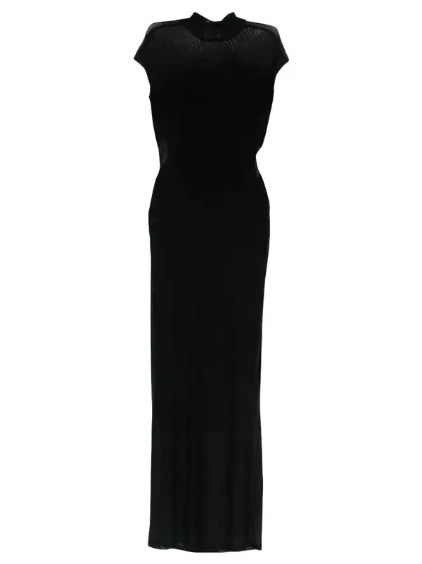 Jean Paul Gaultier Mesh-panelled Maxi Dress - Black