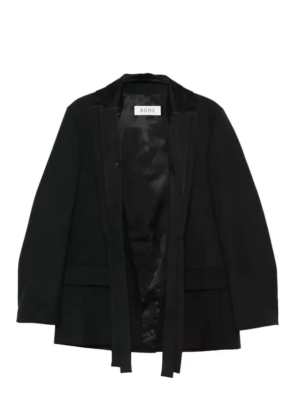 RÓHE Shawl Lapel Wool Jacket - Black