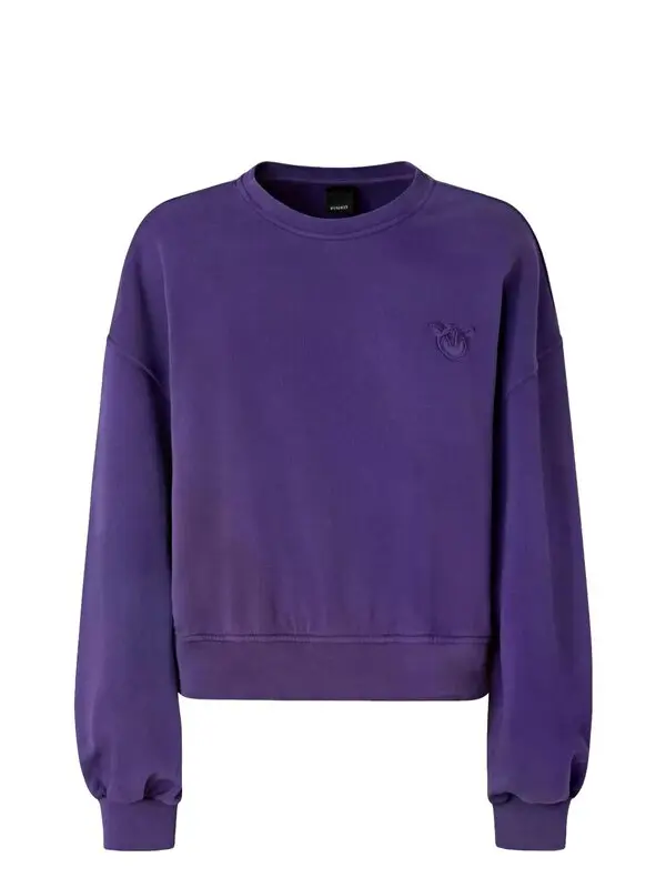 Pinko Embroidered Logo Cotton Sweatshirt - Purple