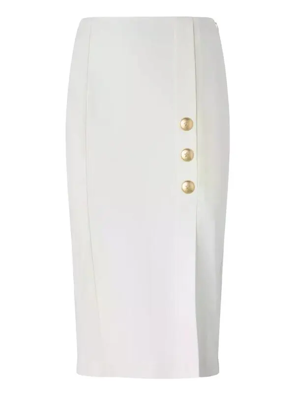 Pinko Pencil Skirt With Gold-tone Buttons - White