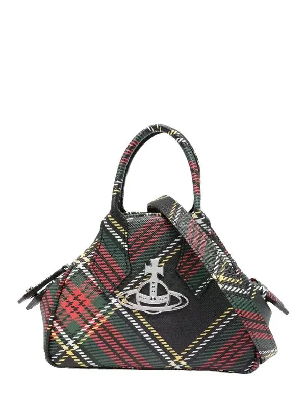 VIVIENNE WESTWOOD Mini Yasmin Tartan-check Cross Body Bag - Green