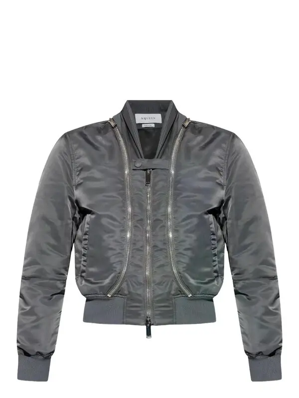 Alexander McQueen Double-zip Bomber Jacket - Grey