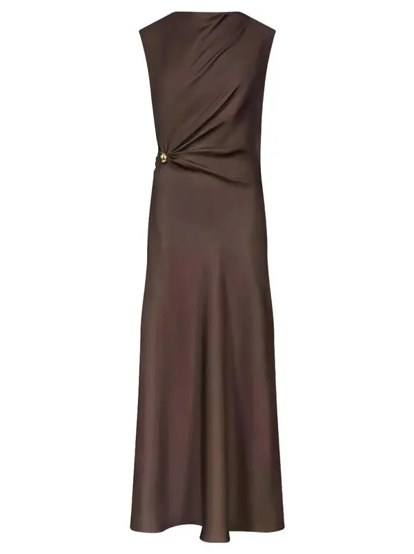 Loulou De Saison Roan Draped Midi Dress - Brown