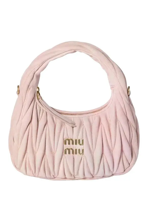 Miu Miu Matelassé Leather Tote Bag - Pink