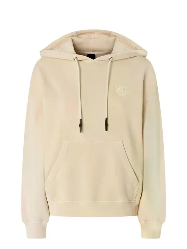Pinko Drawstring Cotton Hoodie - Neutrals