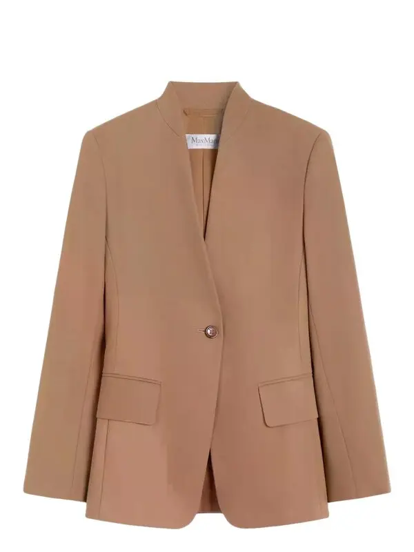 Max Mara Stand-collar Single-button Jacket - Brown