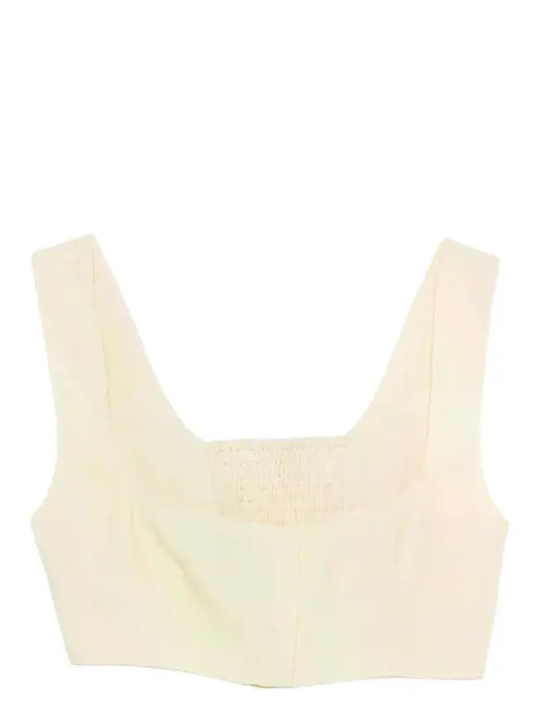 Le Kasha Square-neck Linen Top - Yellow
