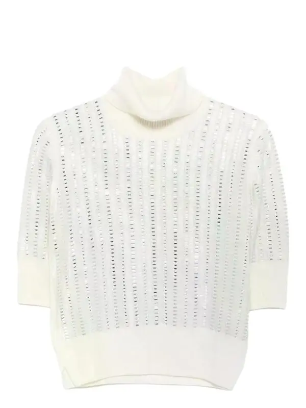 Ermanno Scervino Embellished Roll-neck T-shirt - Neutrals