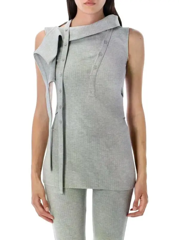 Ottolinger Sleeveless Button Top - Grey
